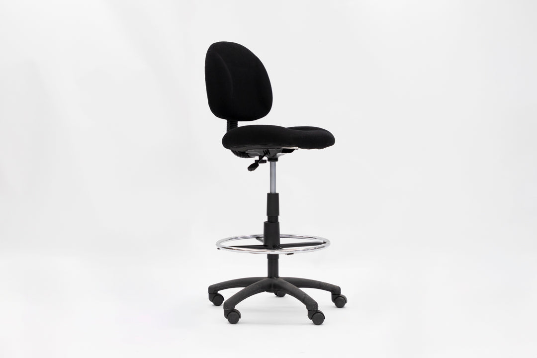 Armless Fabric Drafting Stool - Black – Arenson Props