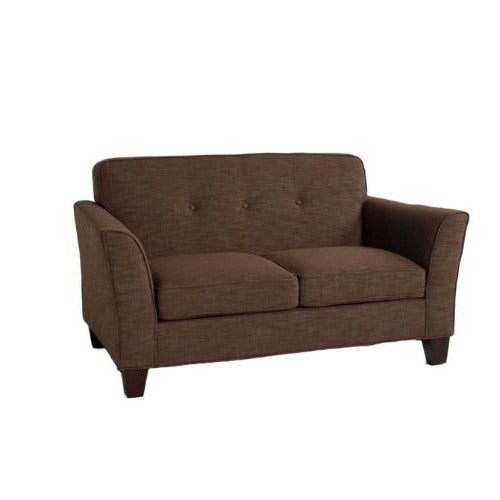 62"W Brown Fabric Loveseat – Arenson Props