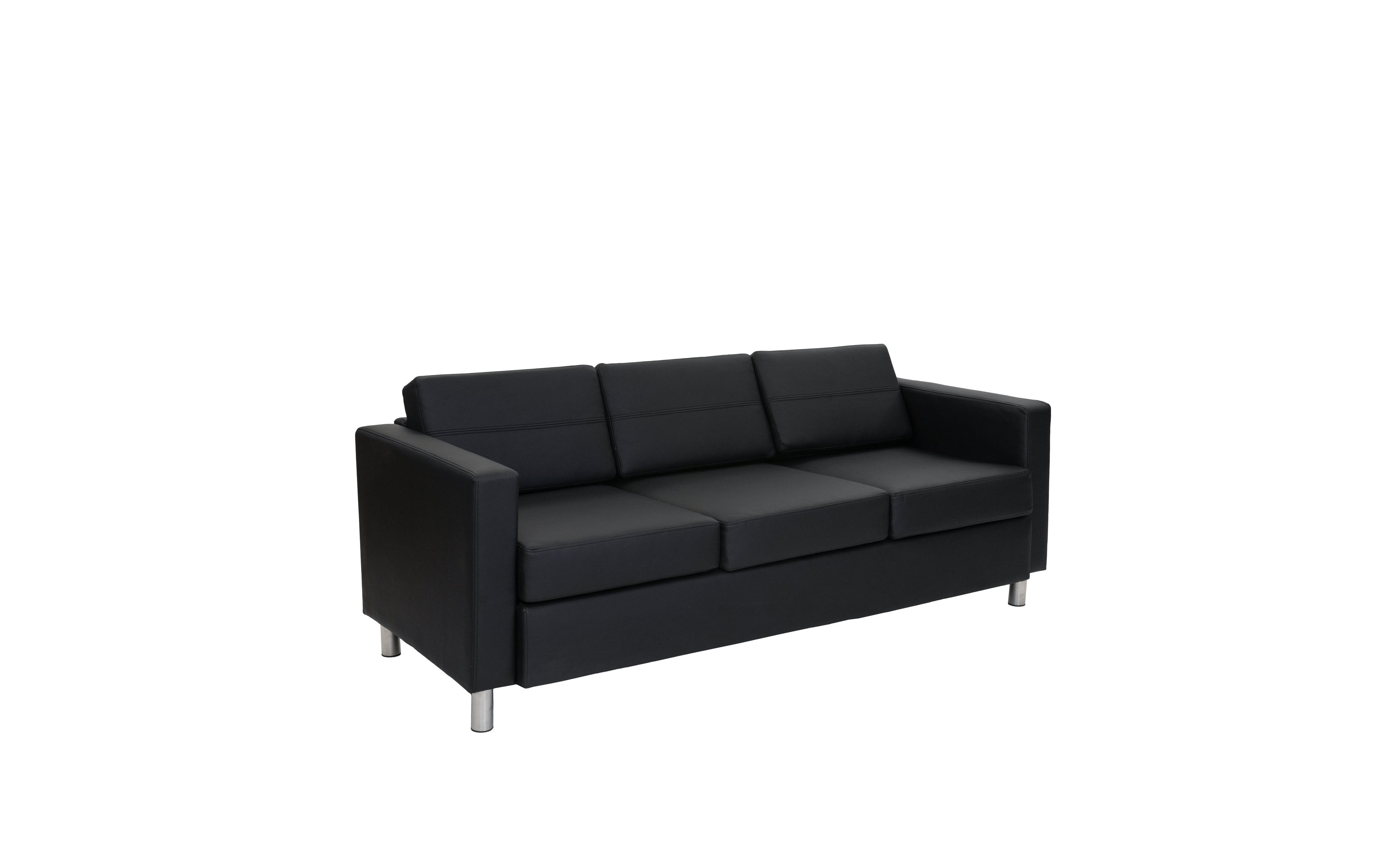 72" Black Vinyl Sofa – Arenson Props