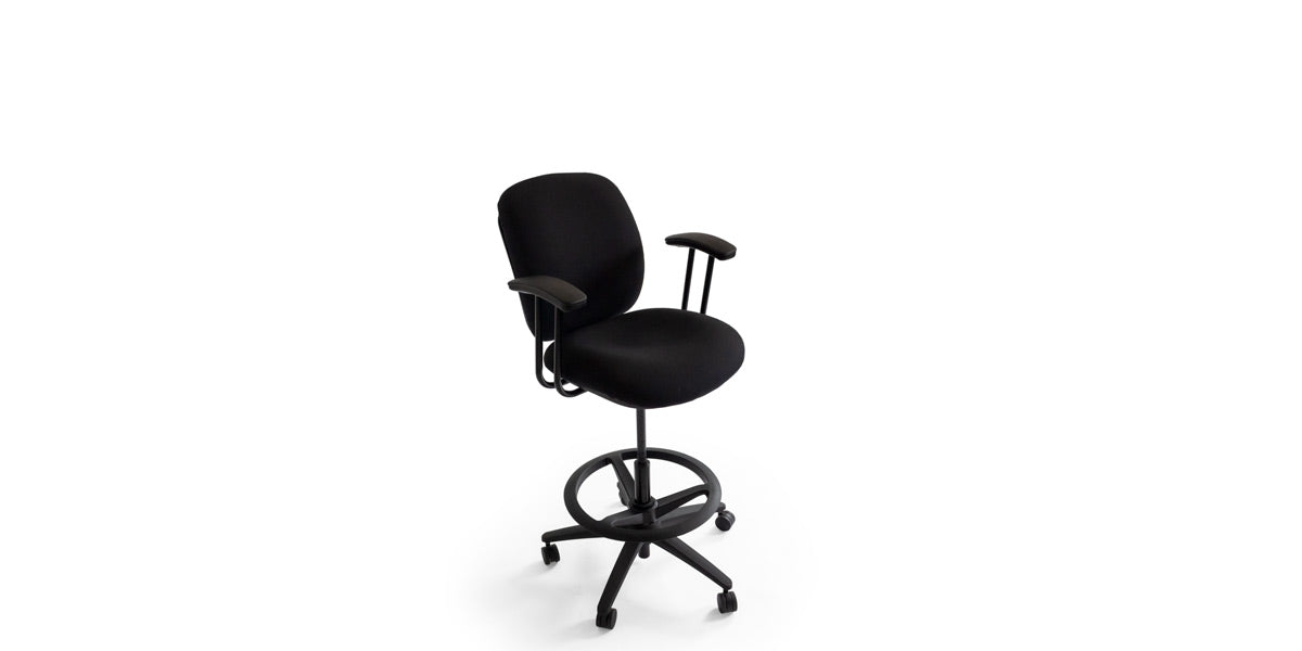 Black Fabric Drafting Chair – Arenson Props